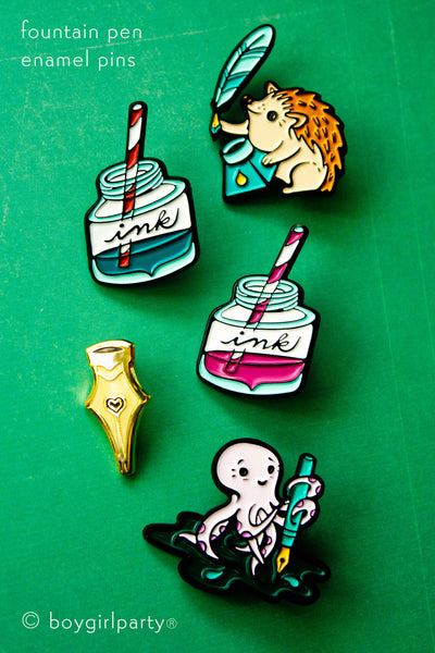 Fountain Pen Nib Enamel Pin by boygirlparty — Little Heart Nib Pin ...