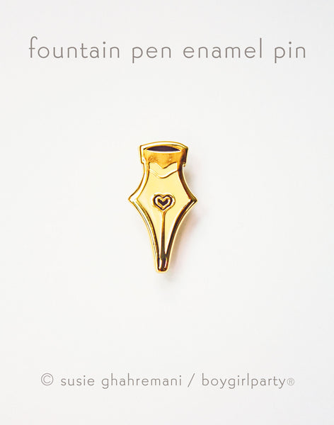Fountain Pen Nib Enamel Pin by boygirlparty — Little Heart Nib Pin ...