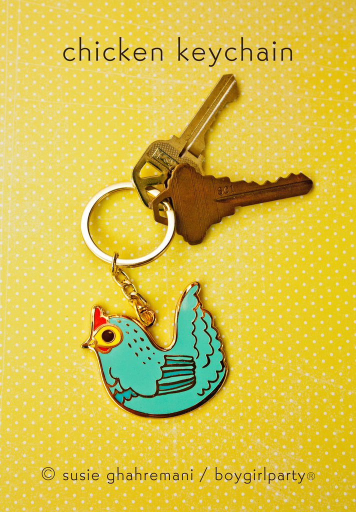 Blue Chicken Keychain by boygirlparty, Cute Key Chain – the ...