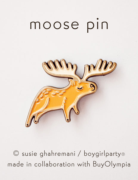 Moose Pin - Moose Enamel Pin by boygirlparty – the boygirlparty shop ...