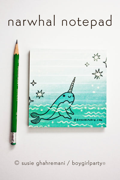 Narwhal Notepad — Animal Notepads by boygirlparty – the boygirlparty ...