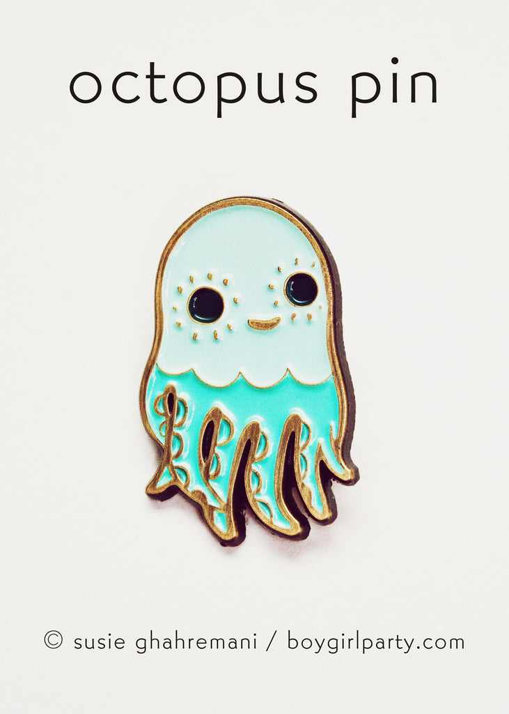 Octopus Pin Enamel Lapel Pin Squid Pin by boygirlparty / Susie ...