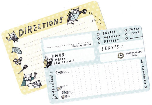 Owl Recipe Cards (Set of 10) by Susie Ghahremani / boygirlparty.com ...