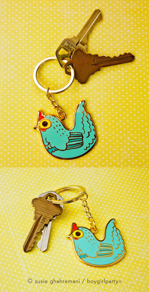 Blue Chicken Keychain by boygirlparty, Cute Key Chain – the ...