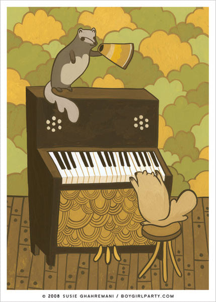 Squirrel Piano Art Print by Susie Ghahremani / boygirlparty.com – the ...