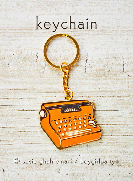 Red Typewriter Keychain -- Hard Enamel Key Chain – the boygirlparty ...