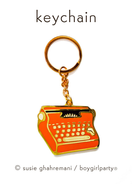 Red Typewriter Keychain -- Hard Enamel Key Chain – the boygirlparty ...